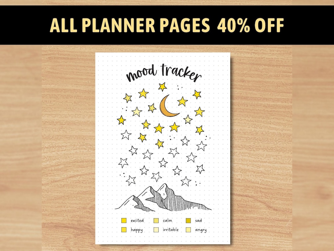 Mountain Sky Mood Tracker | A5 Journal Page | Daily Tracker | Printable ...