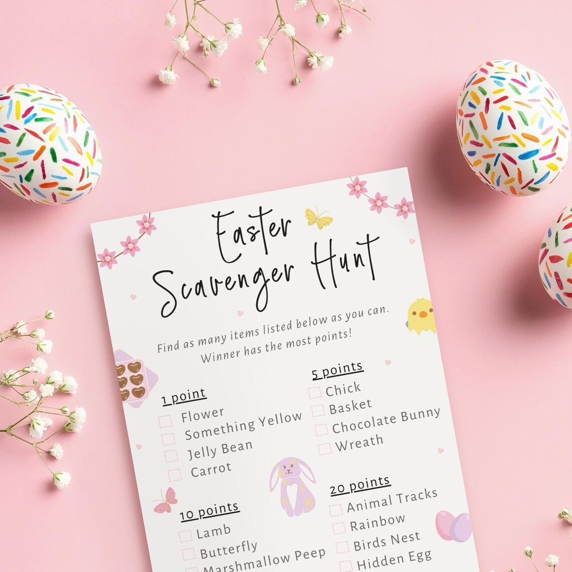 Easter Printable Game Scavenger Hunt Spring Easter Basket Game Group ...