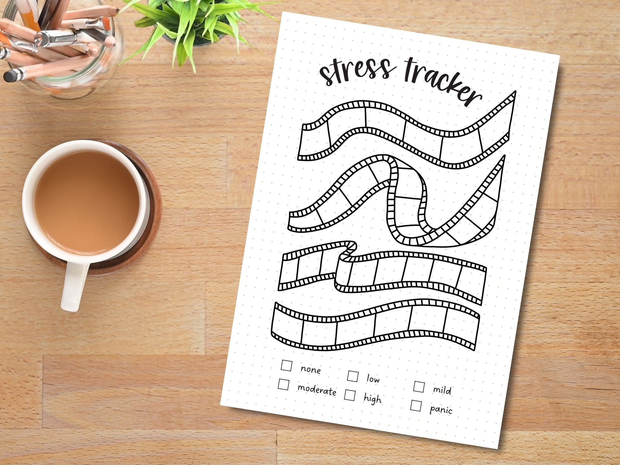 Movie Reel Stress Tracker: A5 Printable Journal Page (digital Download ...