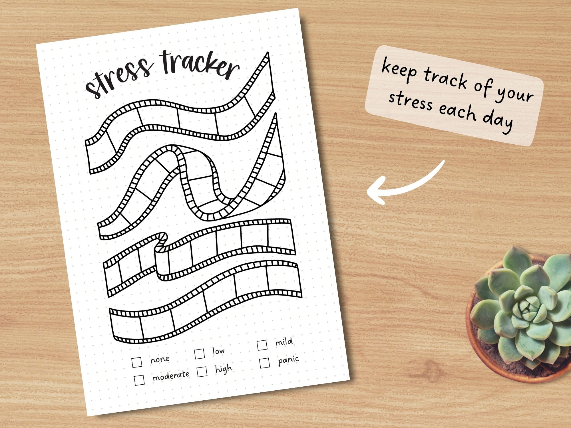 Movie Reel Stress Tracker: A5 Printable Journal Page (digital Download ...
