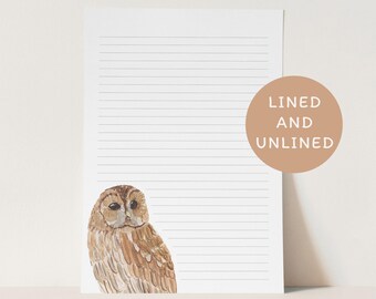 Owl Printable Note - Etsy