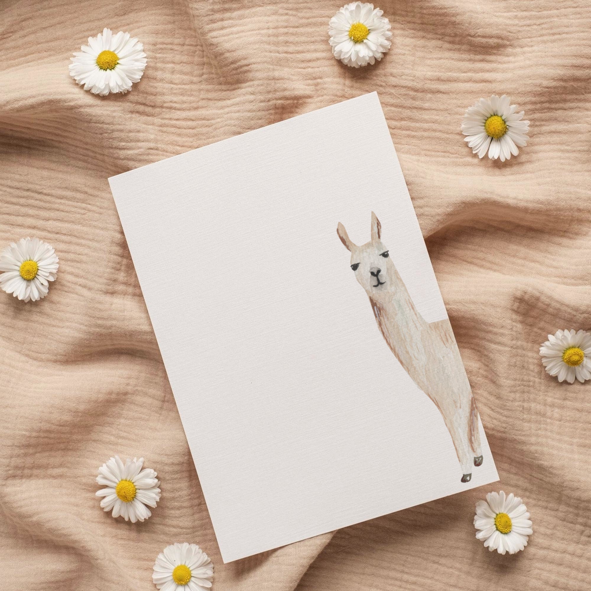 Printable Stationery Llama Paper Lined Unlined A4 Letter Size Bullet ...