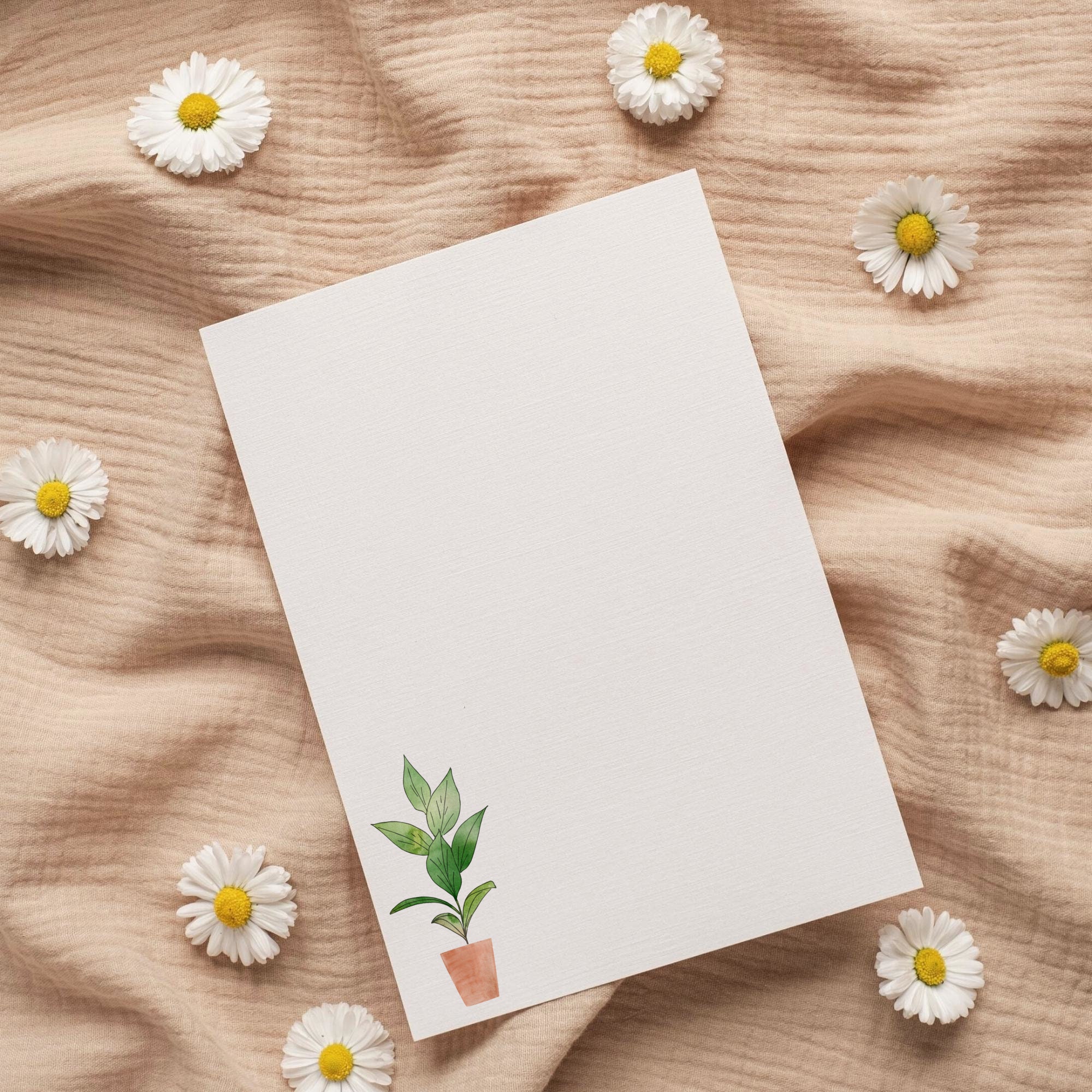 Printable Stationery | Potted Plant Paper | Lined + Unlined | A4 ...