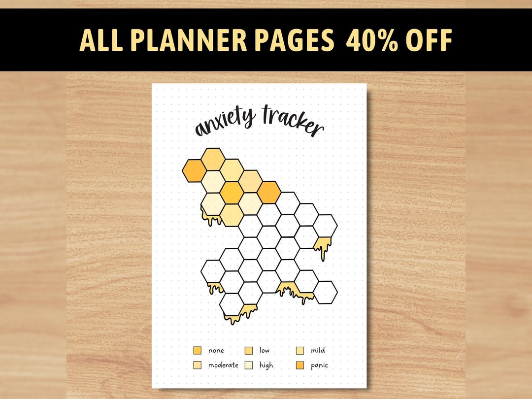 Honeycomb Anxiety Tracker A5 Journal Page Printable Stress Tracker ...