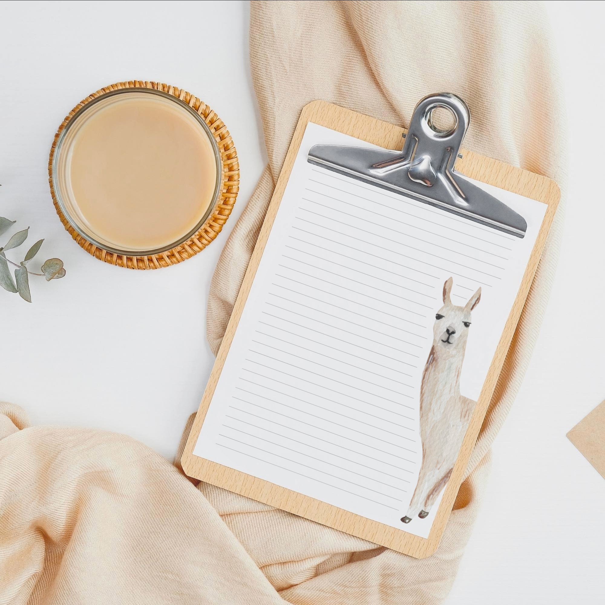 Printable Stationery Llama Paper Lined Unlined A4 Letter Size Bullet ...