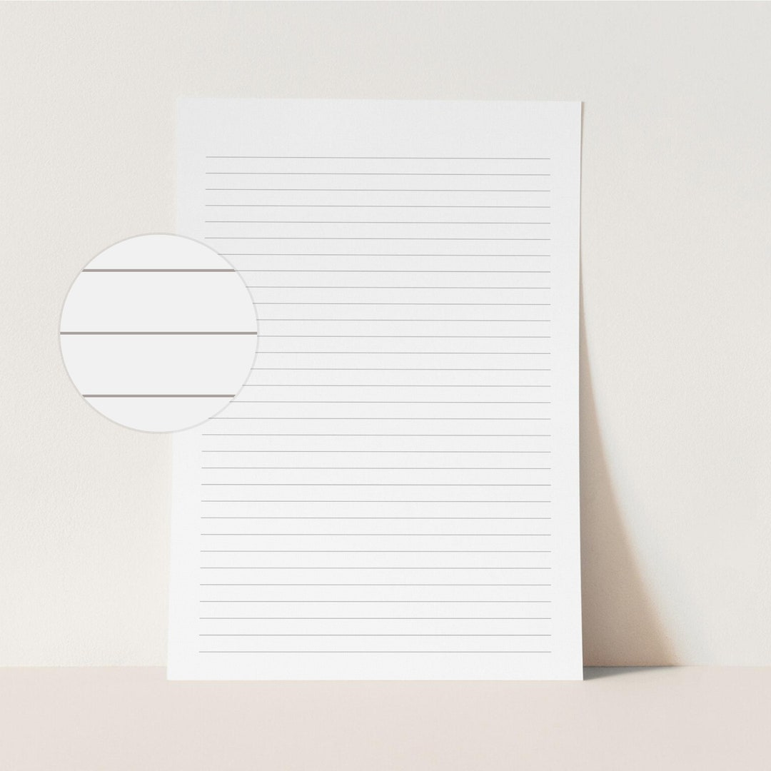 Printable Stationery | Lined Paper | A4 + Letter Size | Bullet Journal ...