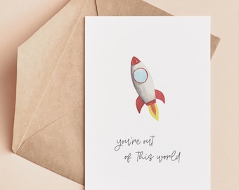 Space Pun Birthday Card - Etsy