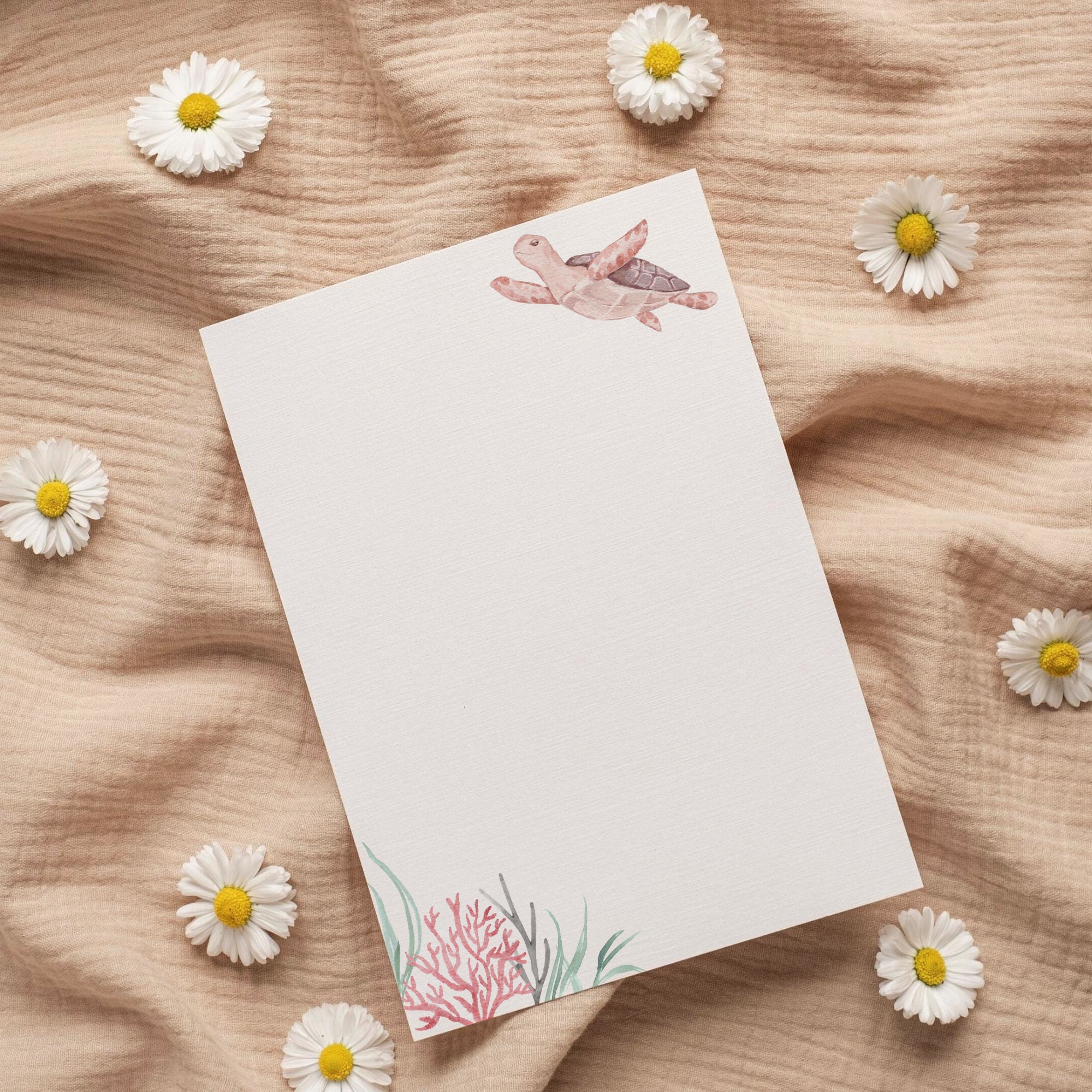 Printable Stationery | Sea Turtle Paper | Lined + Unlined | A4 + Letter ...