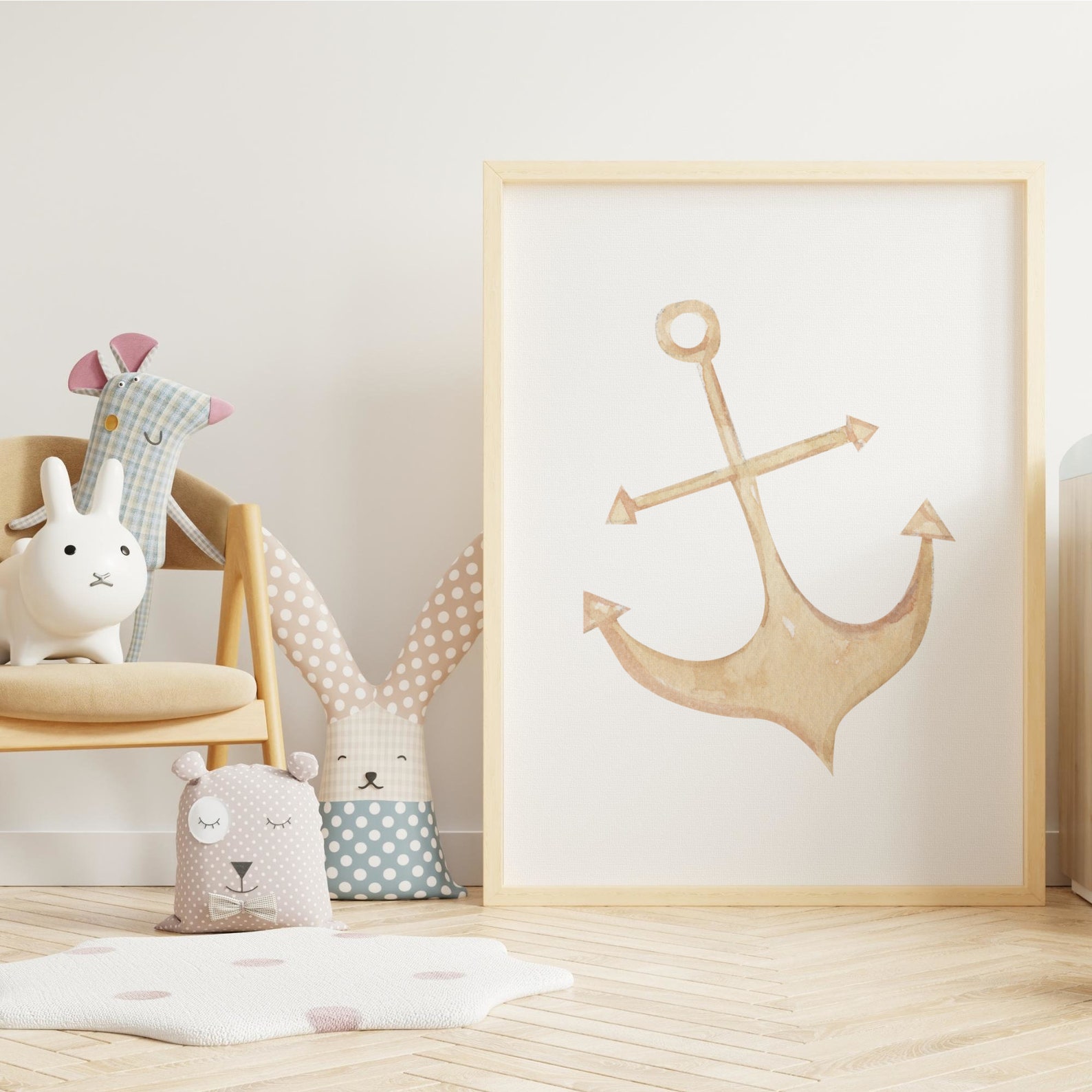 Printable Wall Art Boho Anchor Nautical Sailboat Decor Coastal Beach ...