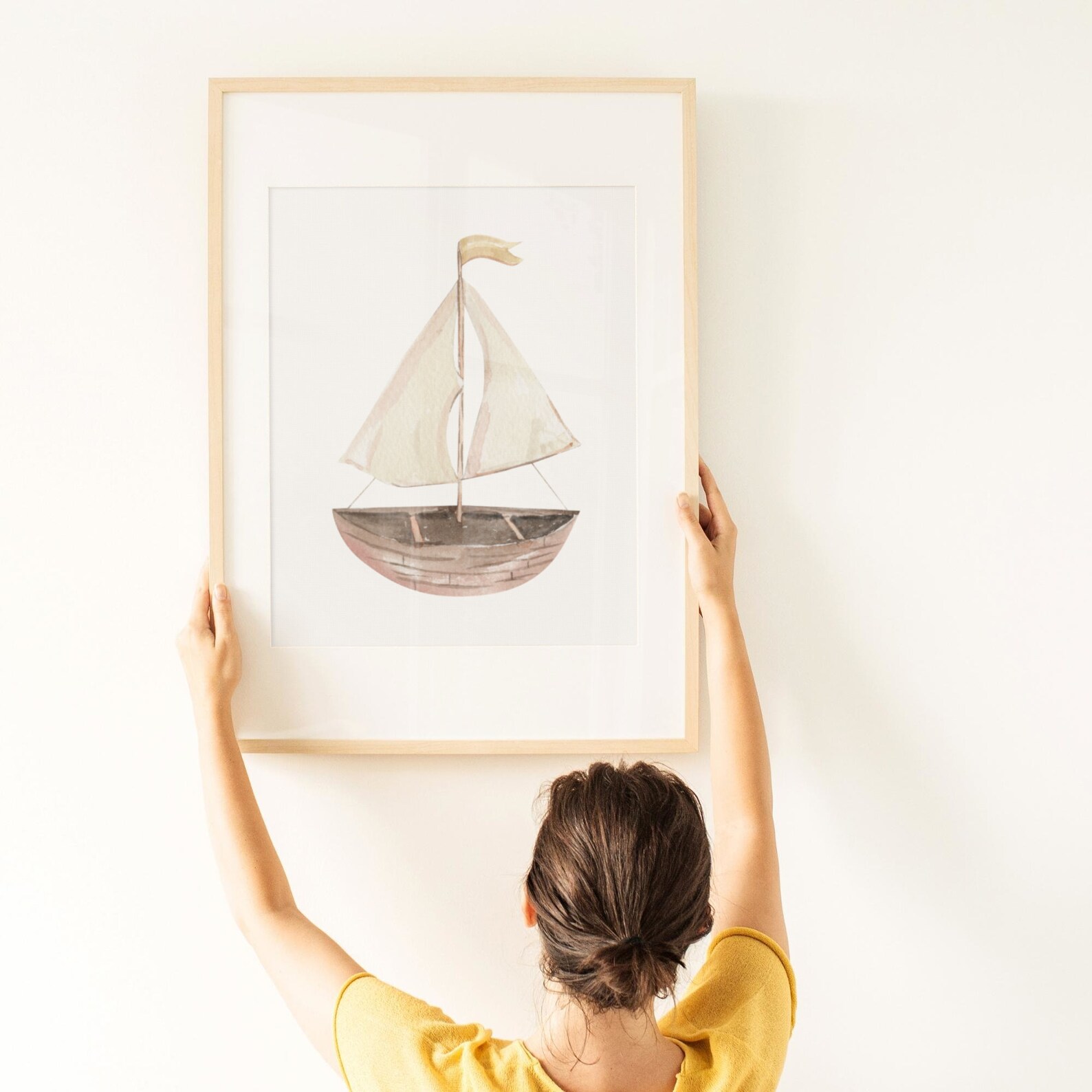 Printable Wall Art | Boho Sailboat | Nautical Sailing Decor | Coastal ...