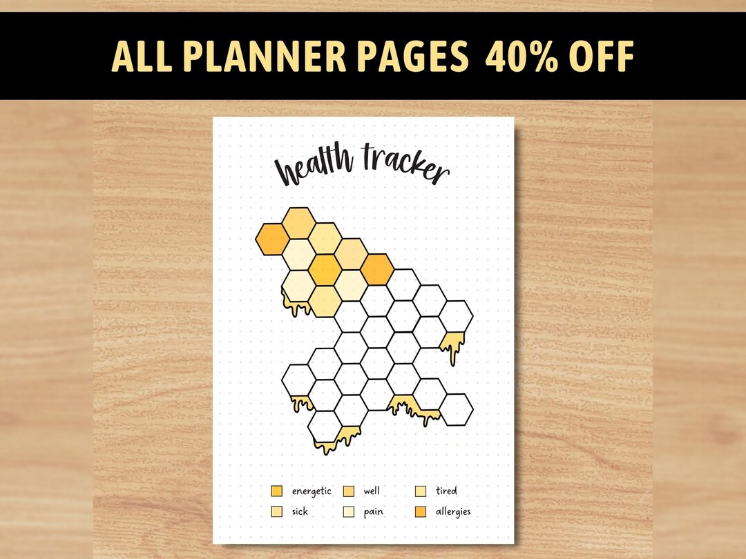 Honeycomb Health Tracker A5 Journal Page Printable Energy Tracker ...