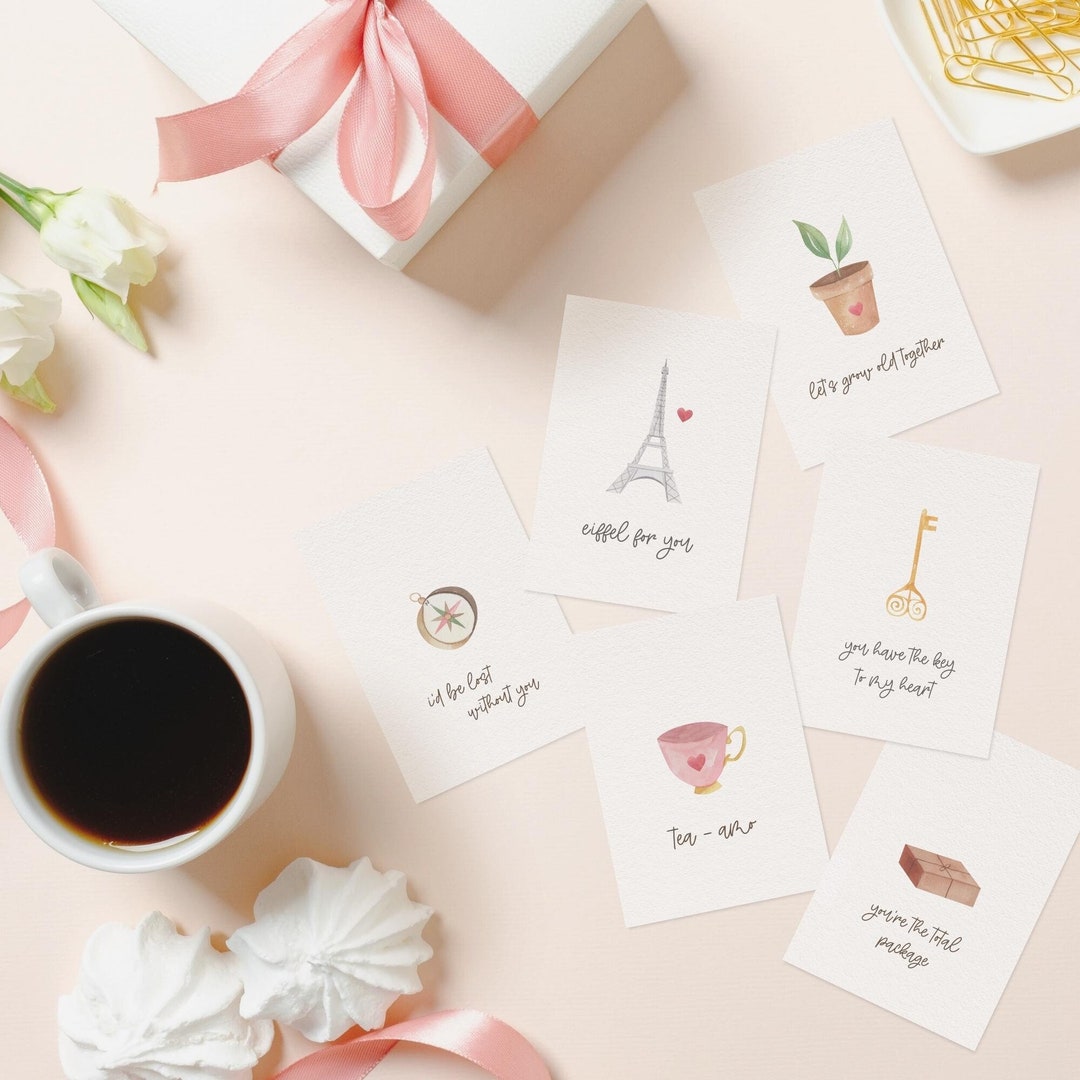 Printable Valentine Mini Card Set | Cute Punny Cards for Her ...