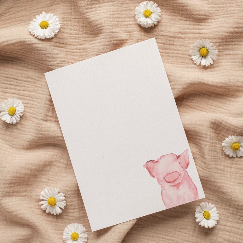 Printable Stationery | Cute Pig Paper | Lined + Unlined | A4 + Letter ...