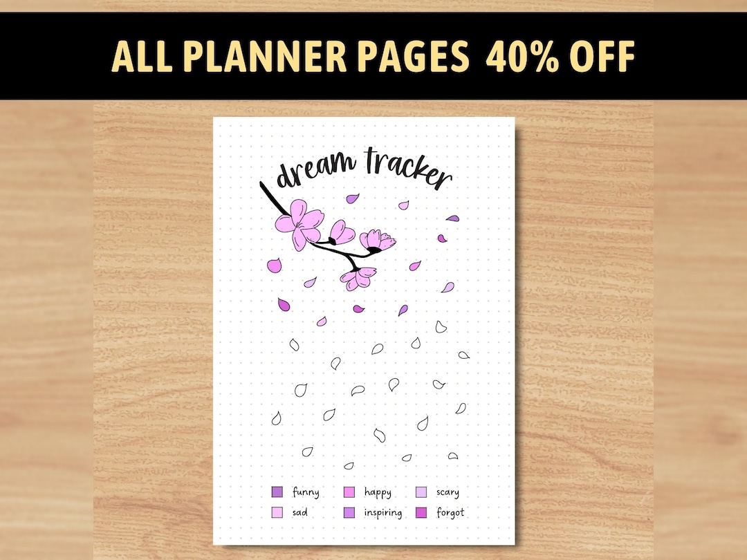 Sakura Flowers Dream Tracker A5 Journal Page Dream Log Printable ...
