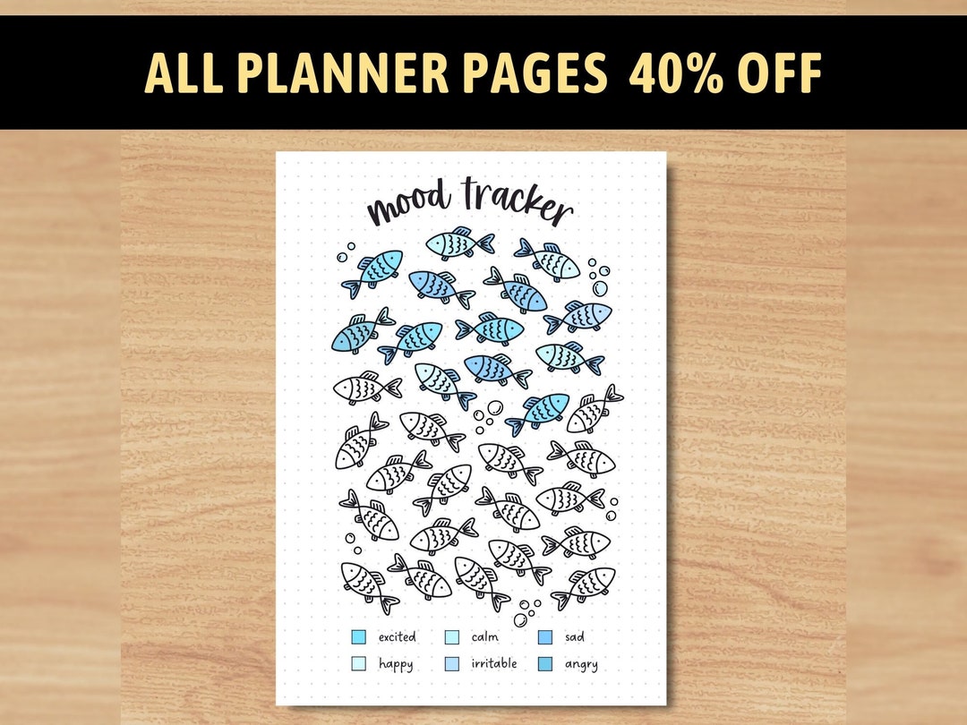 Ocean Fish Mood Tracker A5 Journal Page Daily Tracker Printable Tracker ...
