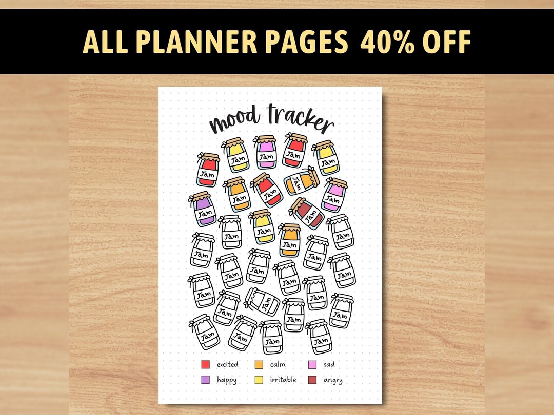 Jam Jar Mood Tracker | A5 Journal Page | Daily Tracker | Printable ...