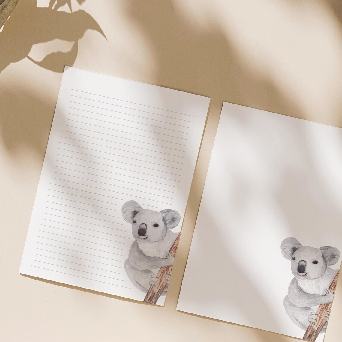 Printable Stationery Koala Paper Lined Unlined A4 - Etsy