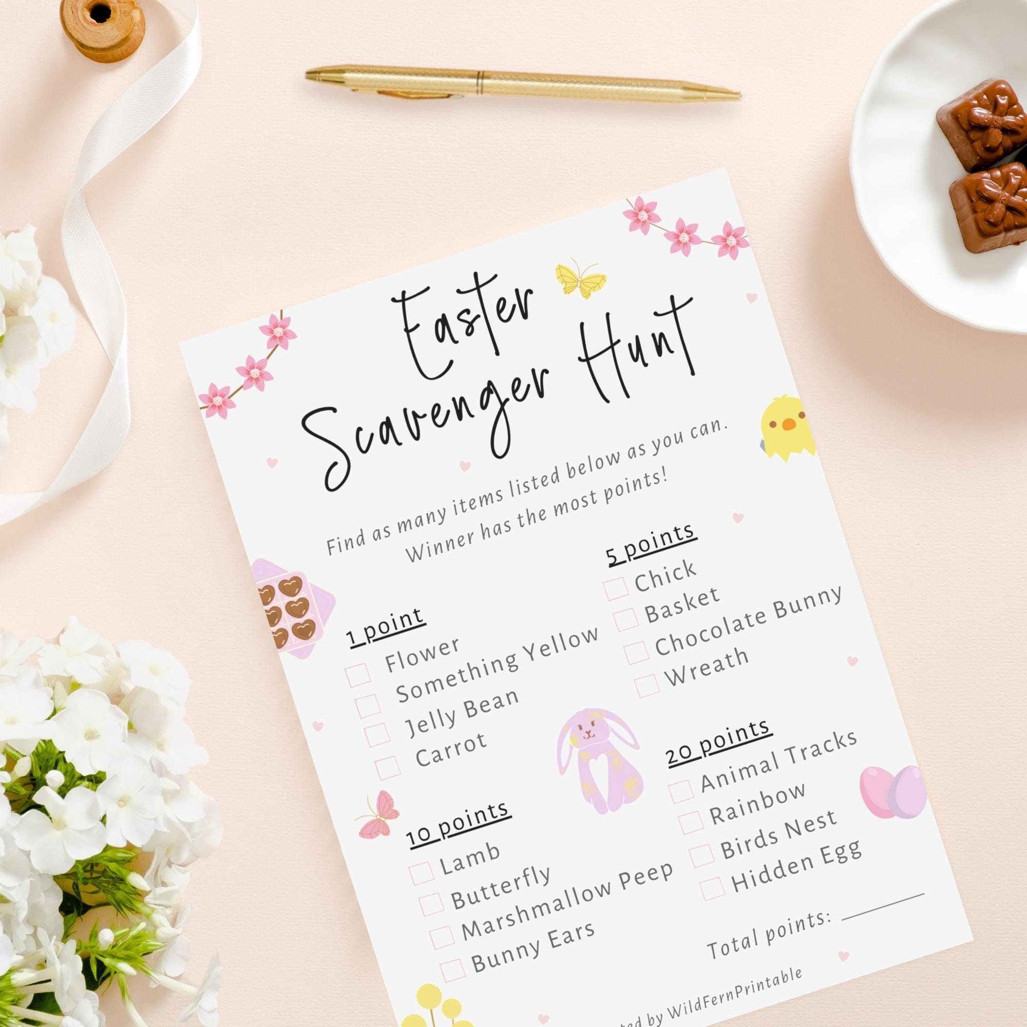 Easter Printable Game | Scavenger Hunt | Spring Easter Basket Game ...