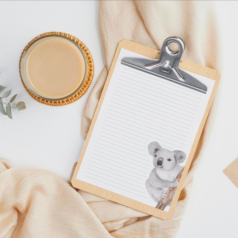 Printable Stationery Koala Paper Lined Unlined A4 - Etsy