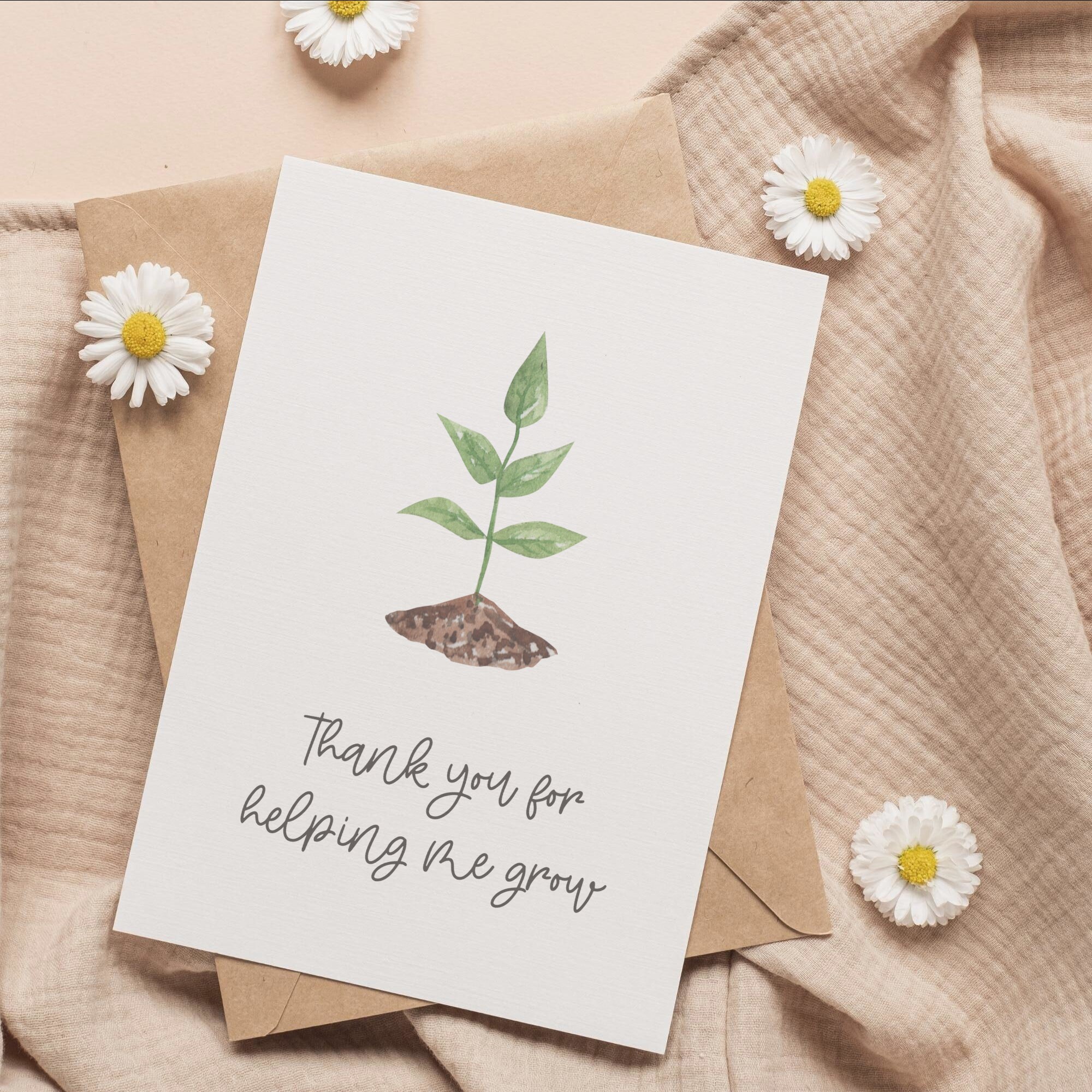 Printable Card Thank You for Helping Me Grow Teacher Appreciation ...