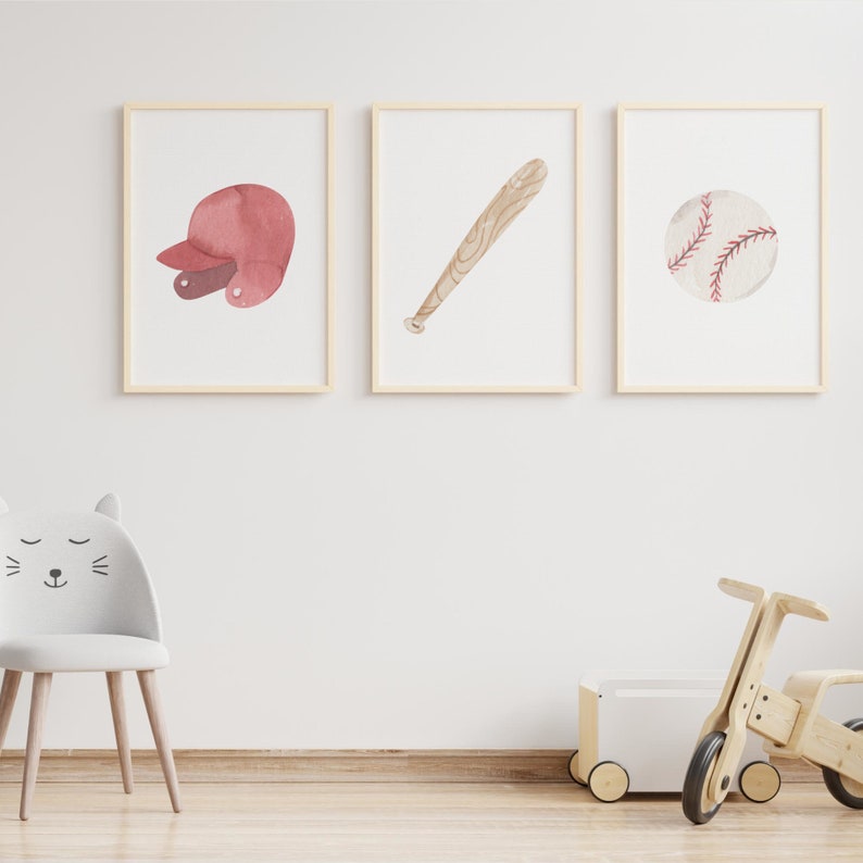 Printable Wall Art Set Baseball Prints Boys Room Baseball - Etsy