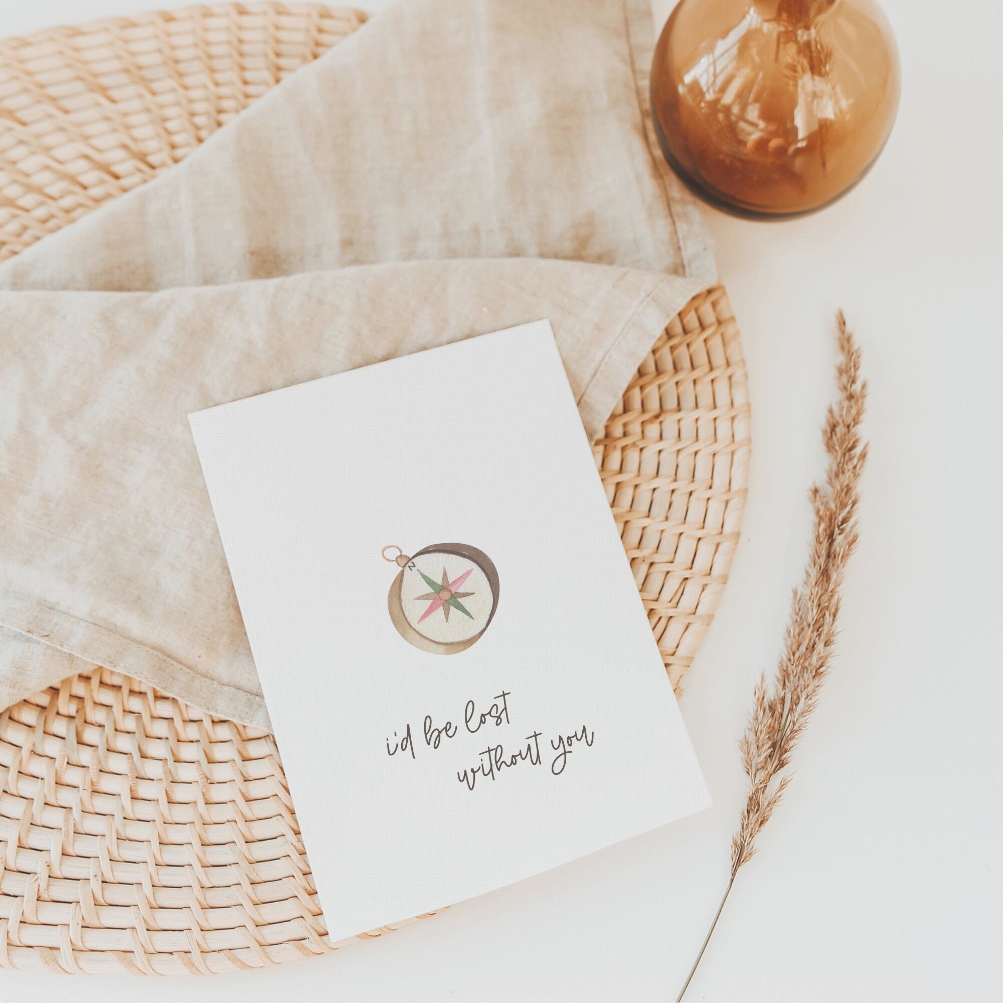 Printable Card Cute Punny Lost Compass Funny Anniversary Travel Love ...