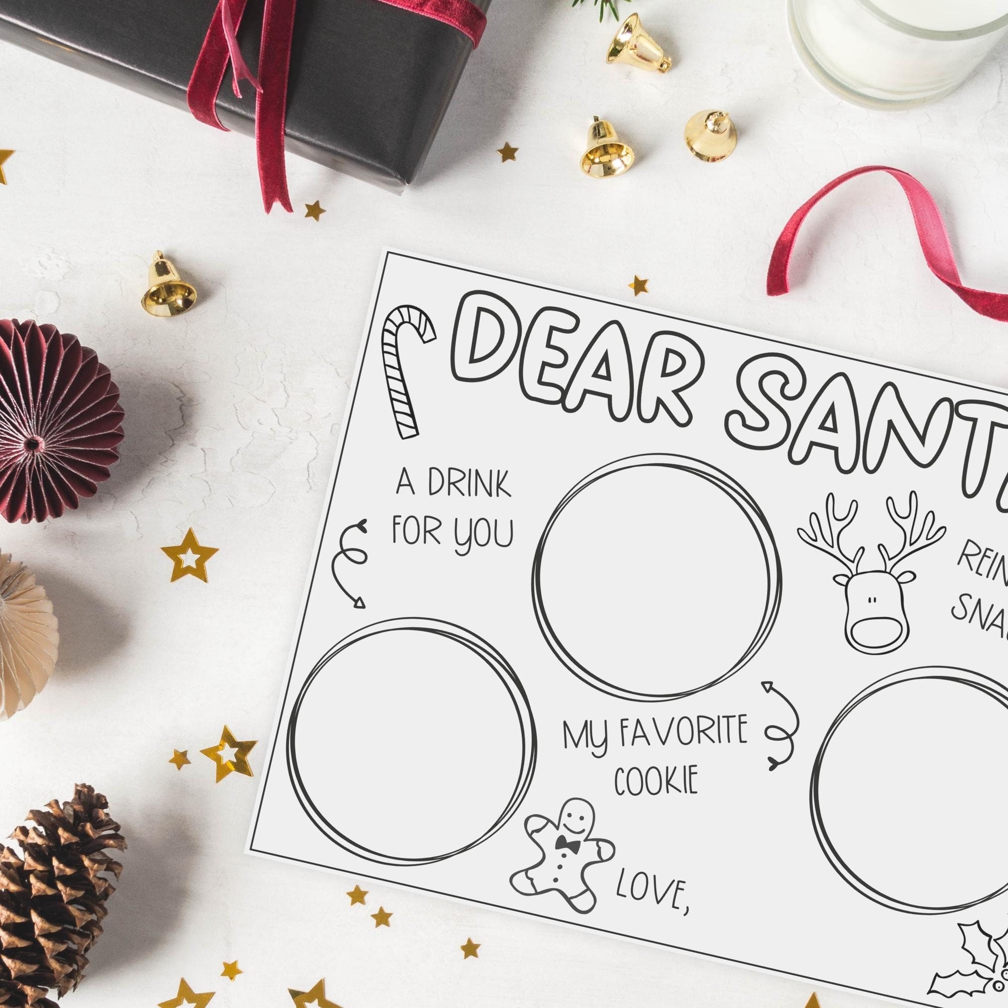 Dear Santa Printable Placemat for Kids | Christmas Coloring Sheet | Fun ...
