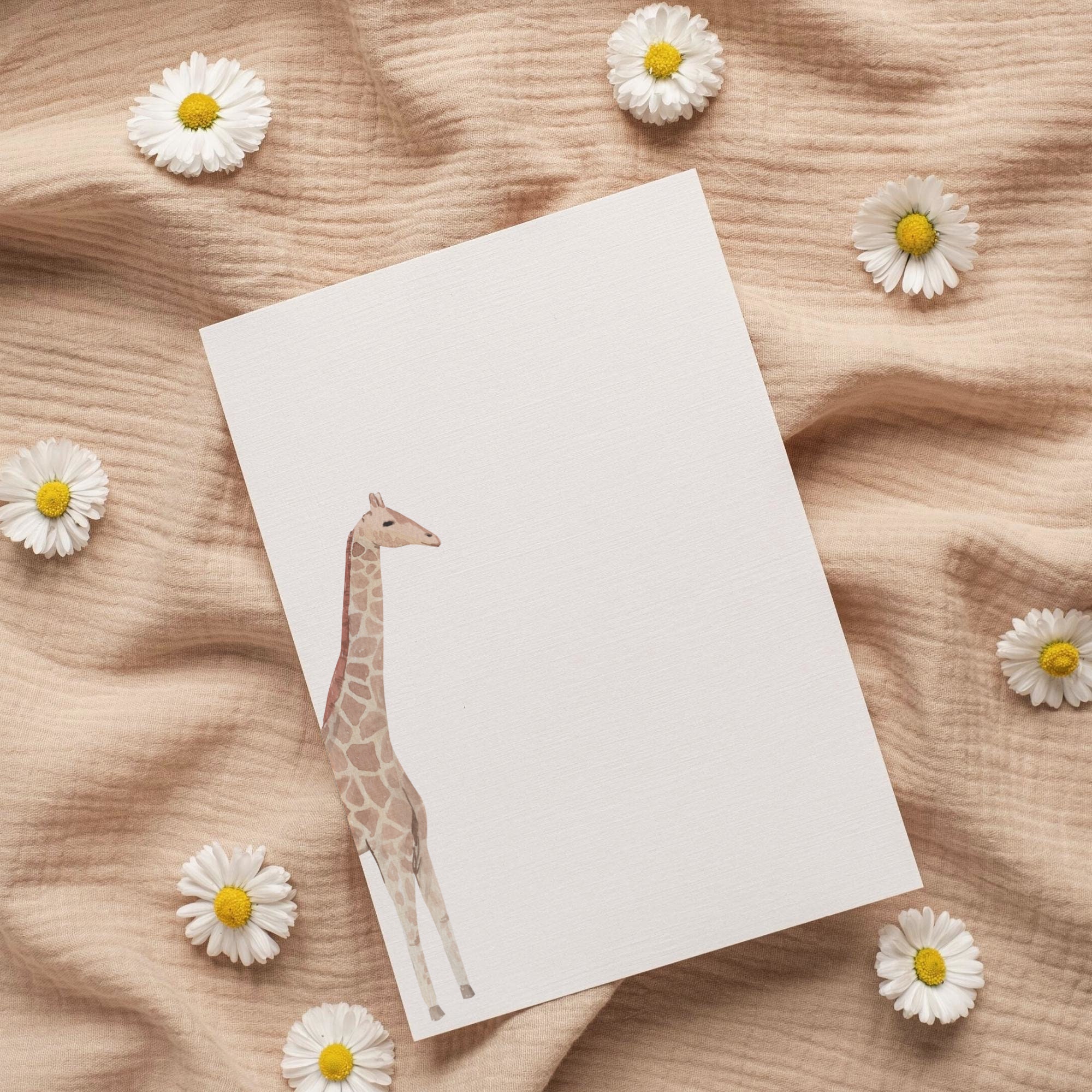 Printable Stationery | African Giraffe Paper | Lined Unlined | A4 ...