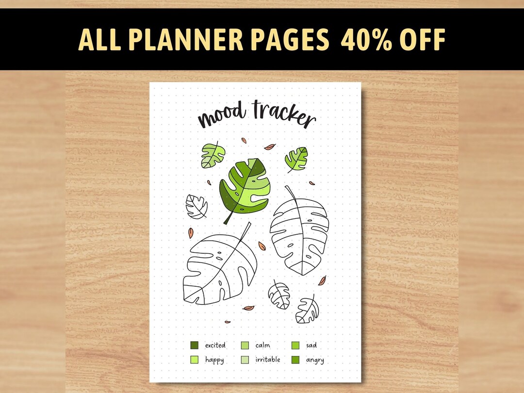 Monstera Plant Mood Tracker | A5 Journal Page | Daily Tracker ...