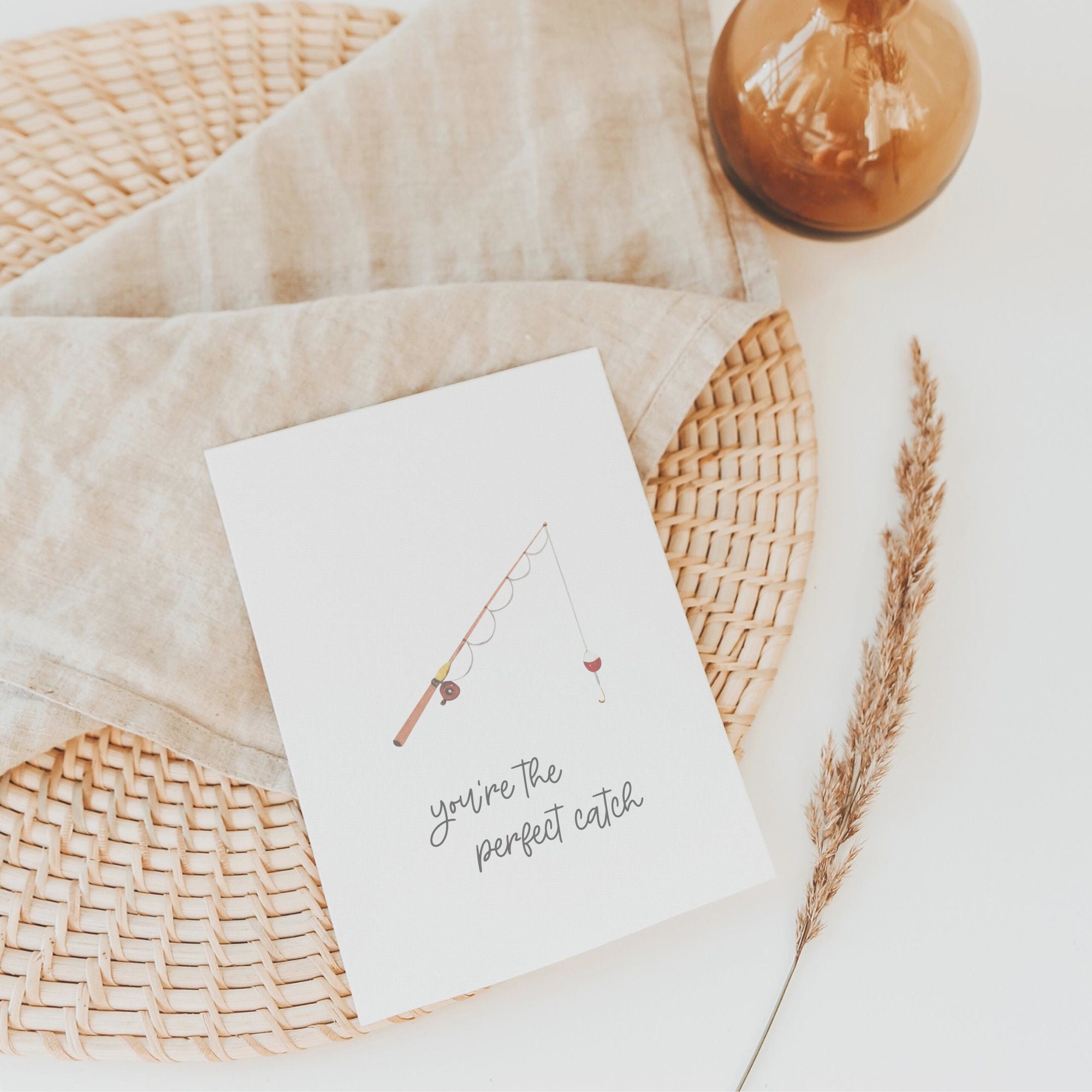 Printable Card You're the Perfect Catch Cute Punny - Etsy