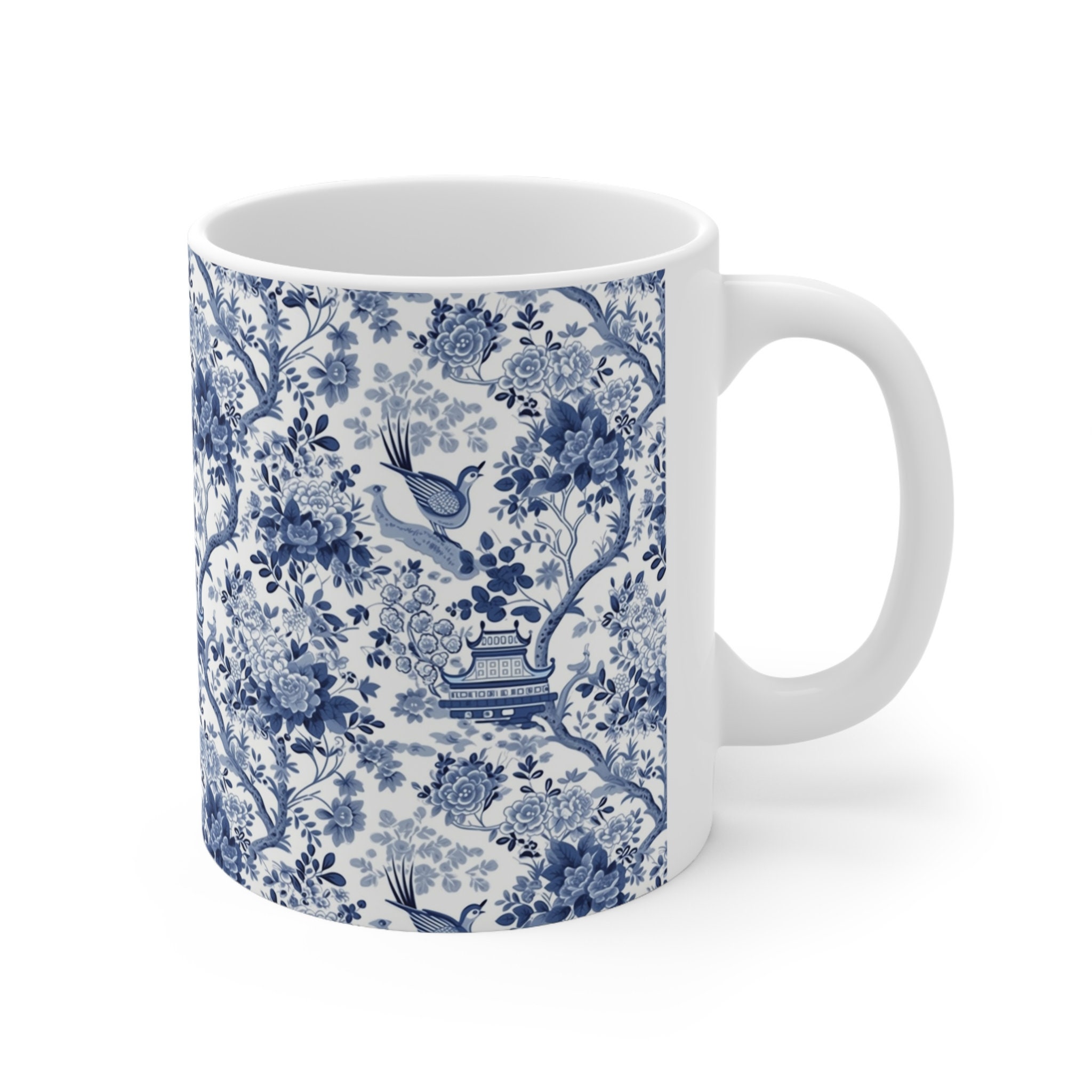 Chinese Blue Pottery White Ceramic Coffee Mug, Tea/coffee Mug With ...