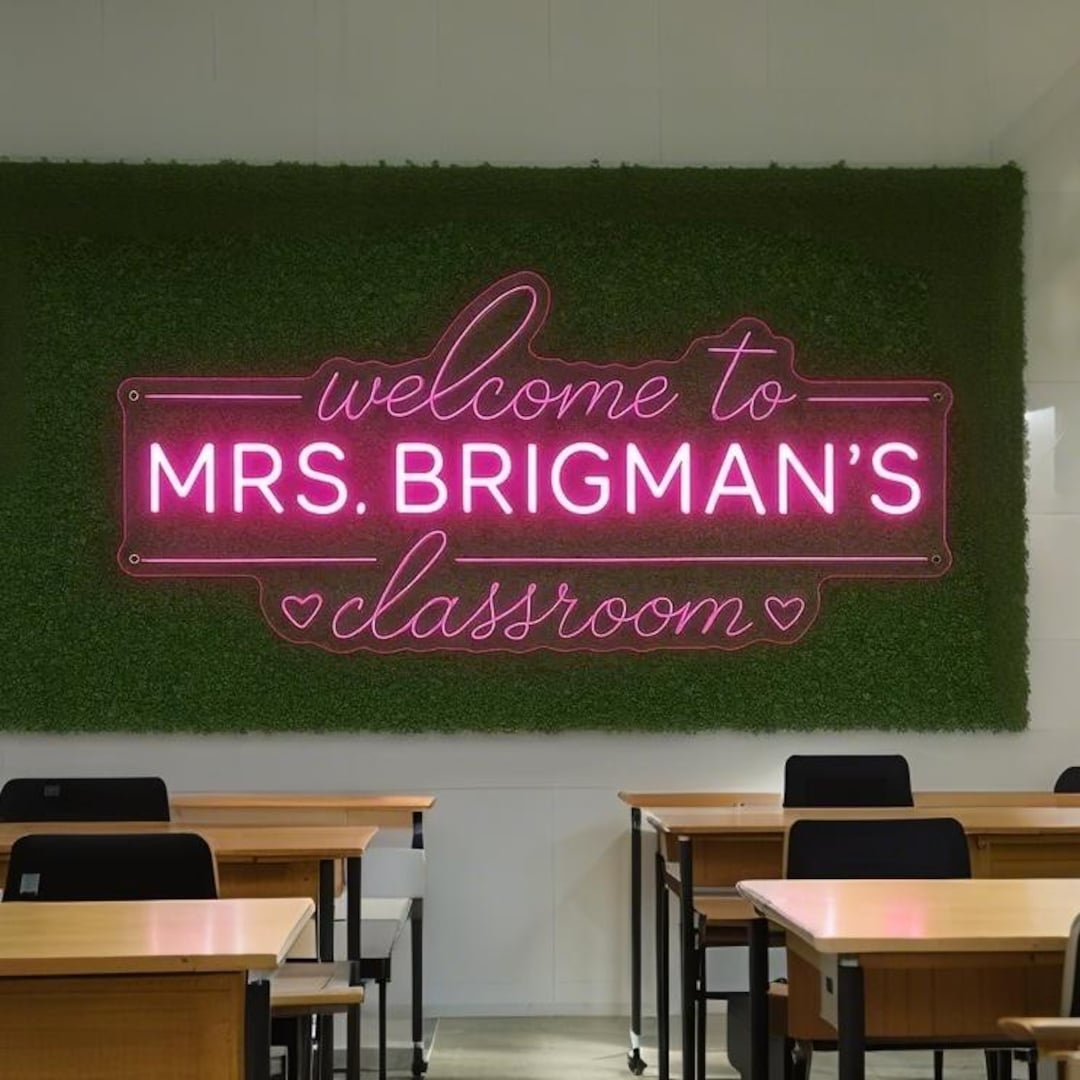 Custom Teacher Name Neon Sign, Personalized Teacher Name LED Neon Light ...