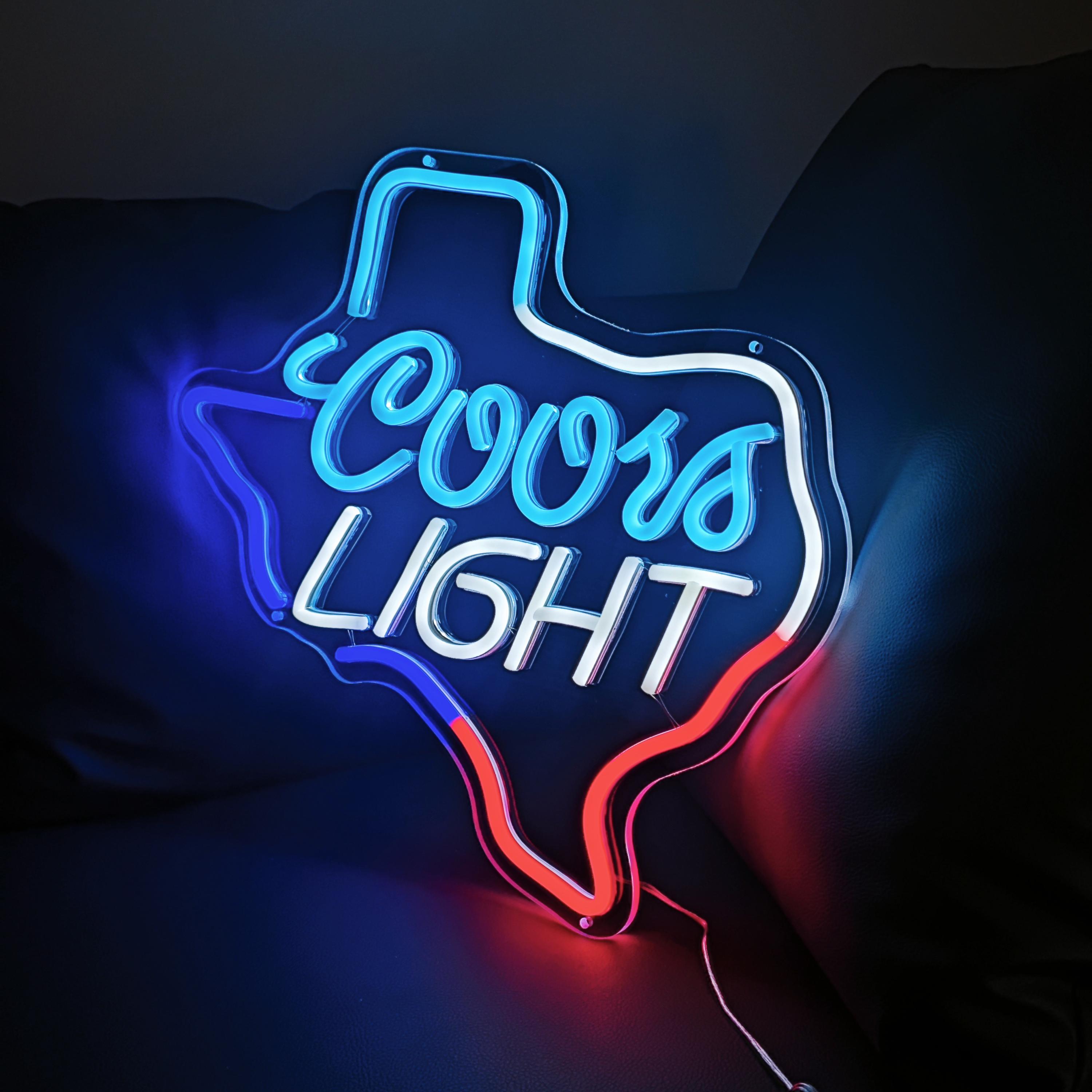 Coors Light With Texas Neon Sign, Beer Neon Signs, Bar LED Neon Lights ...
