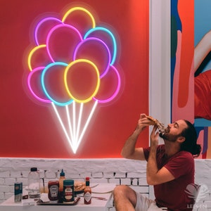 Balloon Neon Sign, Custom Neon Sign, Quote Wall Art, Neon Signage, Led ...