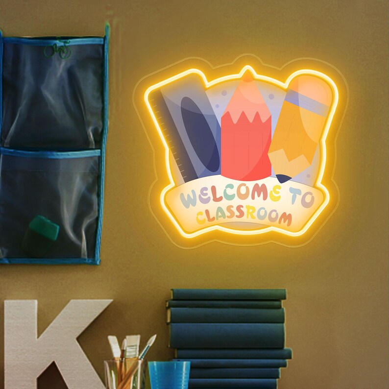 Custom Neon Sign Classroom Decor, Custom Sign Back to School Decor, Let ...
