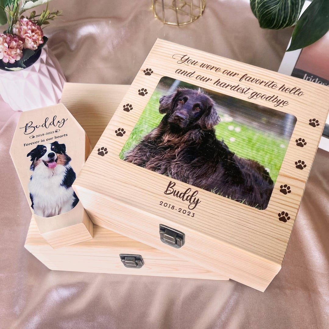 Custom Photo Pet Memorial Keepsake Box, Pet Bereavement Gift, Pet ...