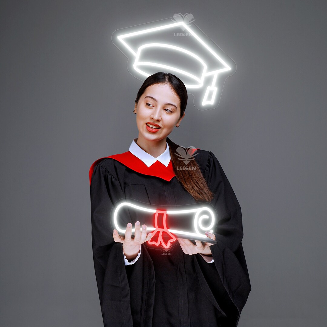 Graduation Cap Neon Sign, Graduation Class of 2025, Custom Graduation ...