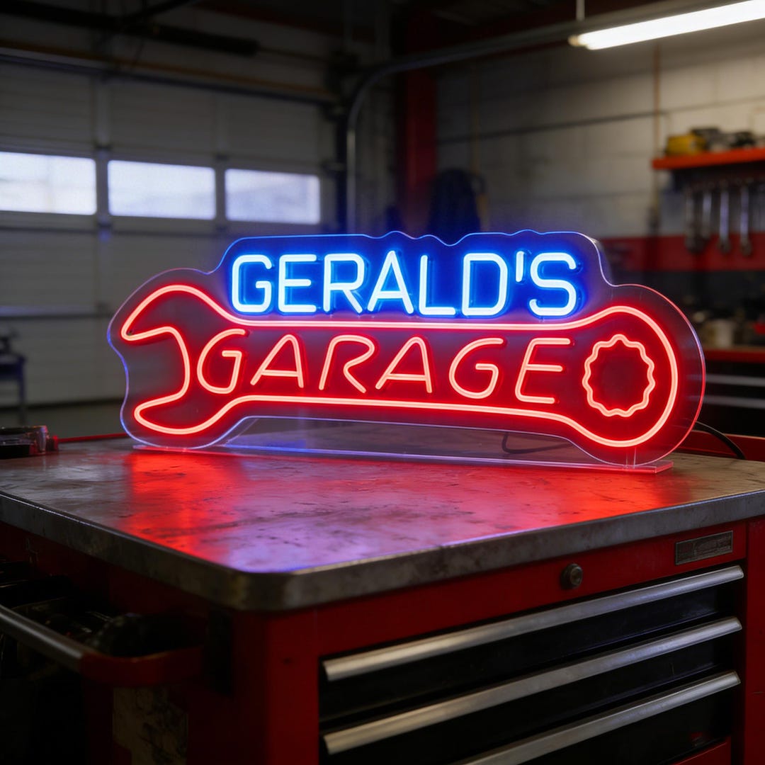 Personalized Garage Neon Sign: Garage Decor, Man Cave Decor, Funny ...