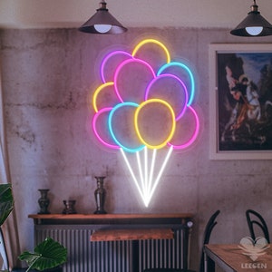 Balloon Neon Sign, Custom Neon Sign, Quote Wall Art, Neon Signage, Led ...
