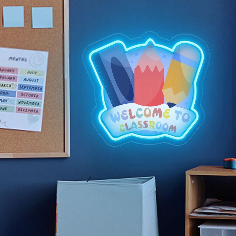 Custom Neon Sign Classroom Decor, Custom Sign Back to School Decor, Let ...
