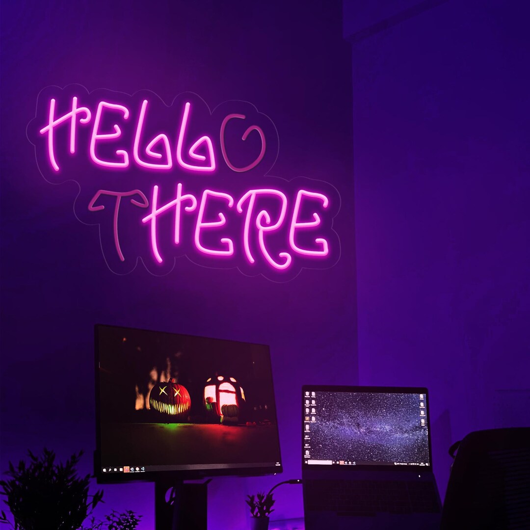 Hello There, Hell Here Neon Sign,personalized Gifts, Halloween Decor ...