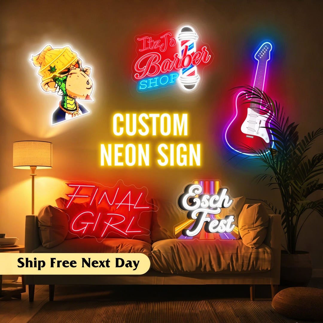Custom Neon Sign Logo Acrylic UV Neon Sign UV Printing Acrylic Sign ...