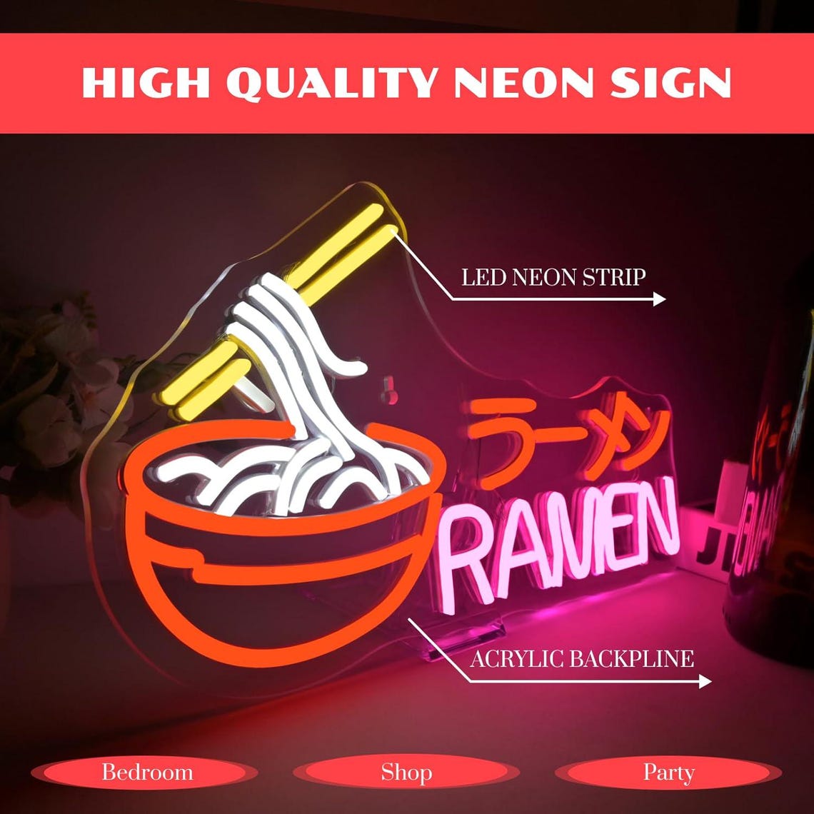 Ramen Neon Sign, Japanesse Ramen Sign, Food Wall Art, Custom Ramen ...