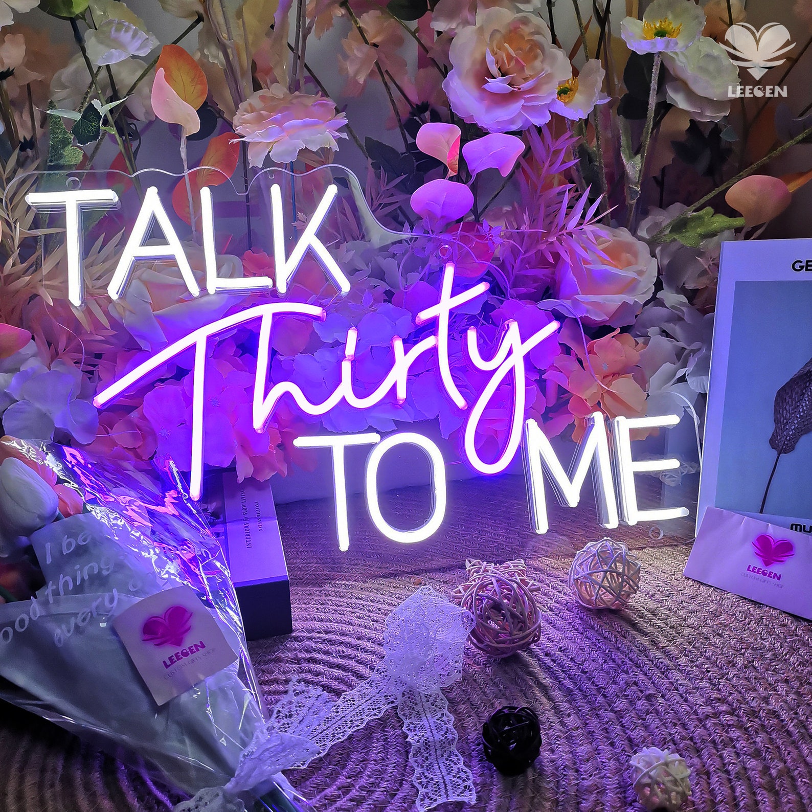 Talk Thirty to Me Custom Neon Sign, Party Neon Sign, 30th Birthday ...