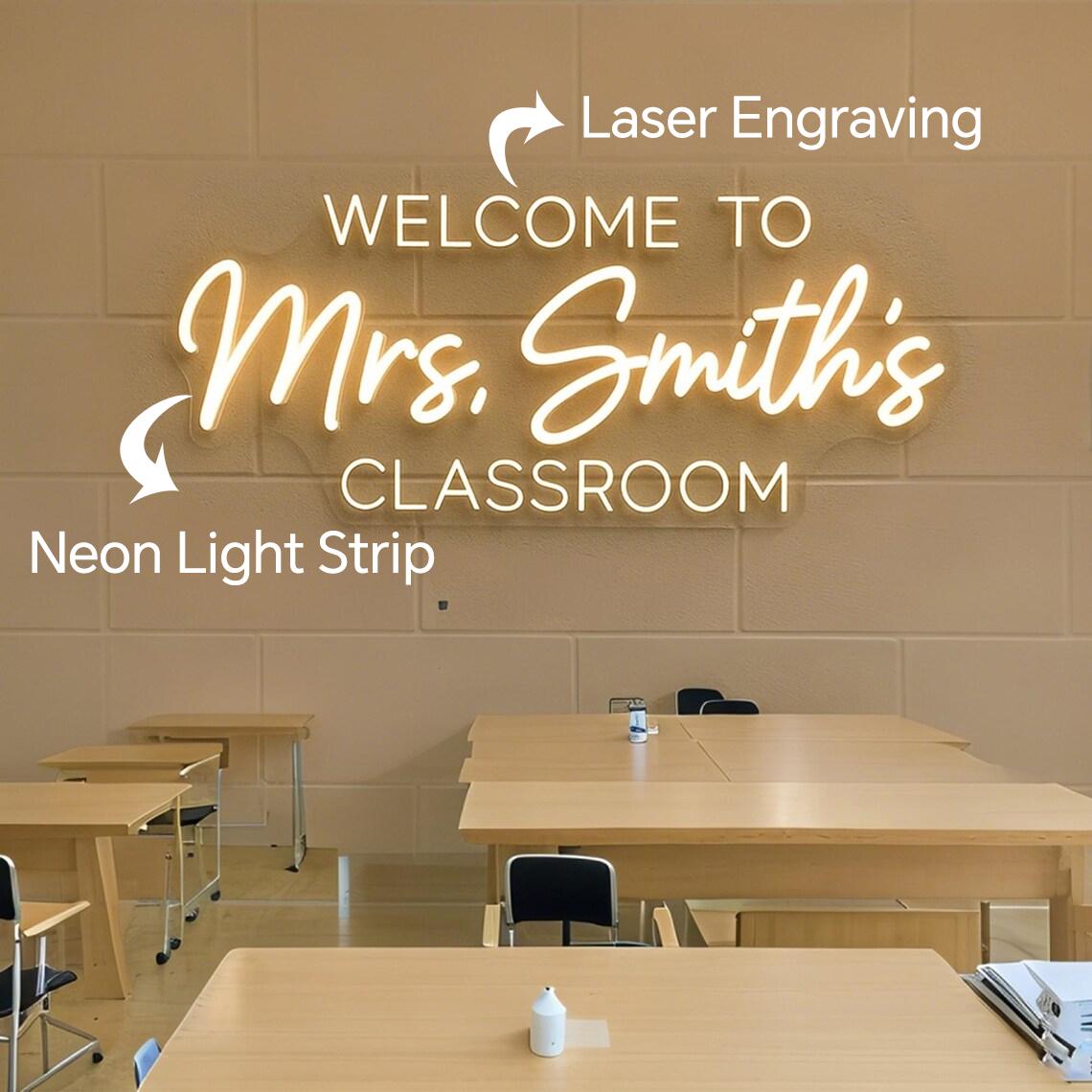 Custom Teacher Name Neon Sign, Personalized Teacher Name LED Neon Light ...
