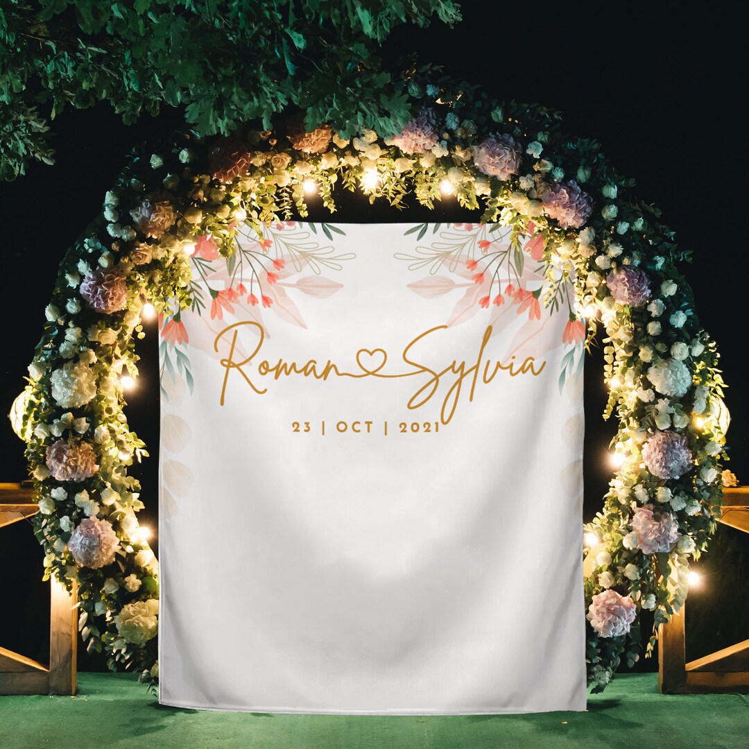 Wedding Last Name Banner Wedding Decor, Bridal Shower Tapestry Party ...