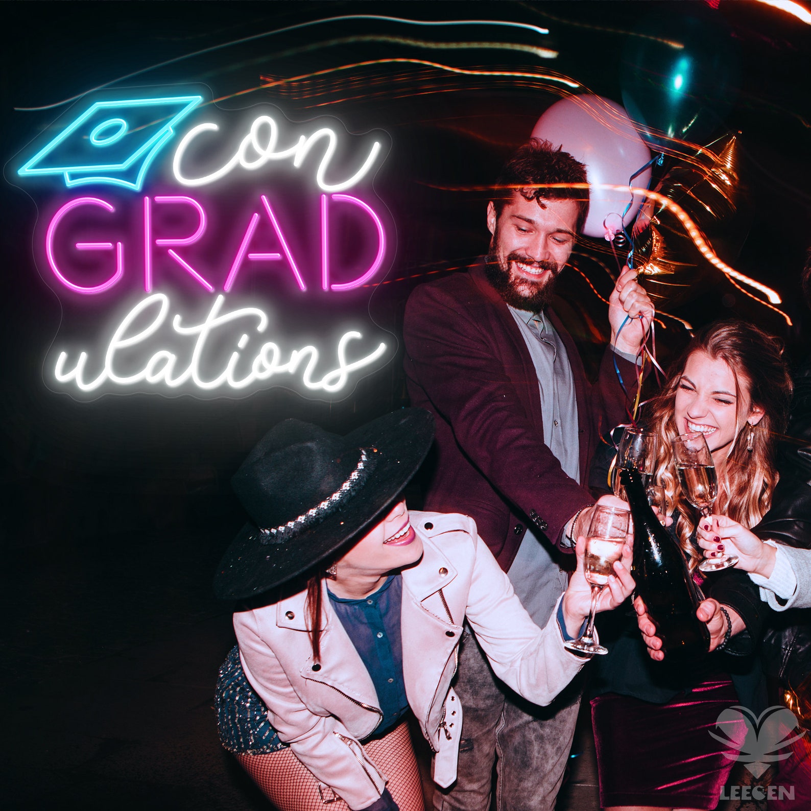 Congrats Graduation Neon Sign Graduation Decorations 2023 - Etsy