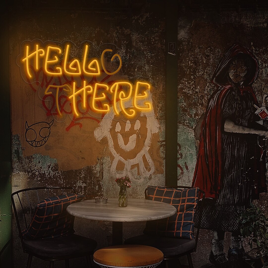 Hello There Hell Here Neon Signpersonalized Gifts Halloween - Etsy