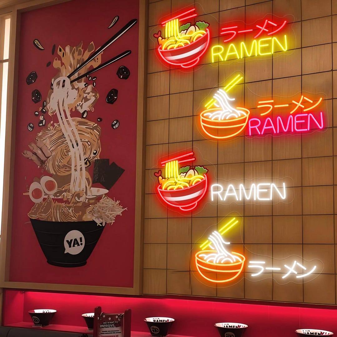 Ramen Neon Sign, Japanesse Ramen Sign, Food Wall Art, Custom Ramen ...