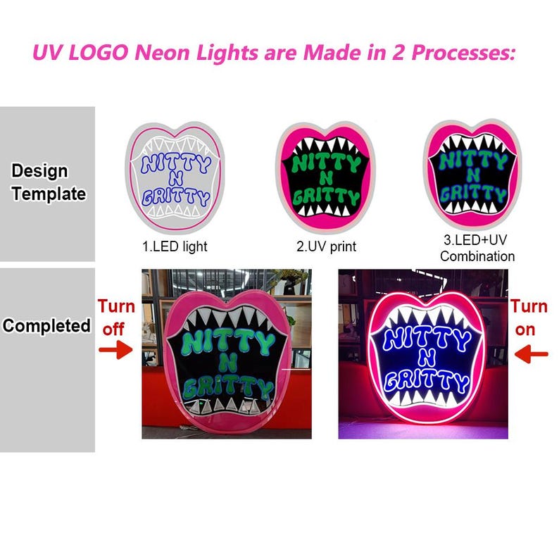 Neon Logo Sign Custom, Neon Sign, Custom Neon Sign Logo, UV Printing ...